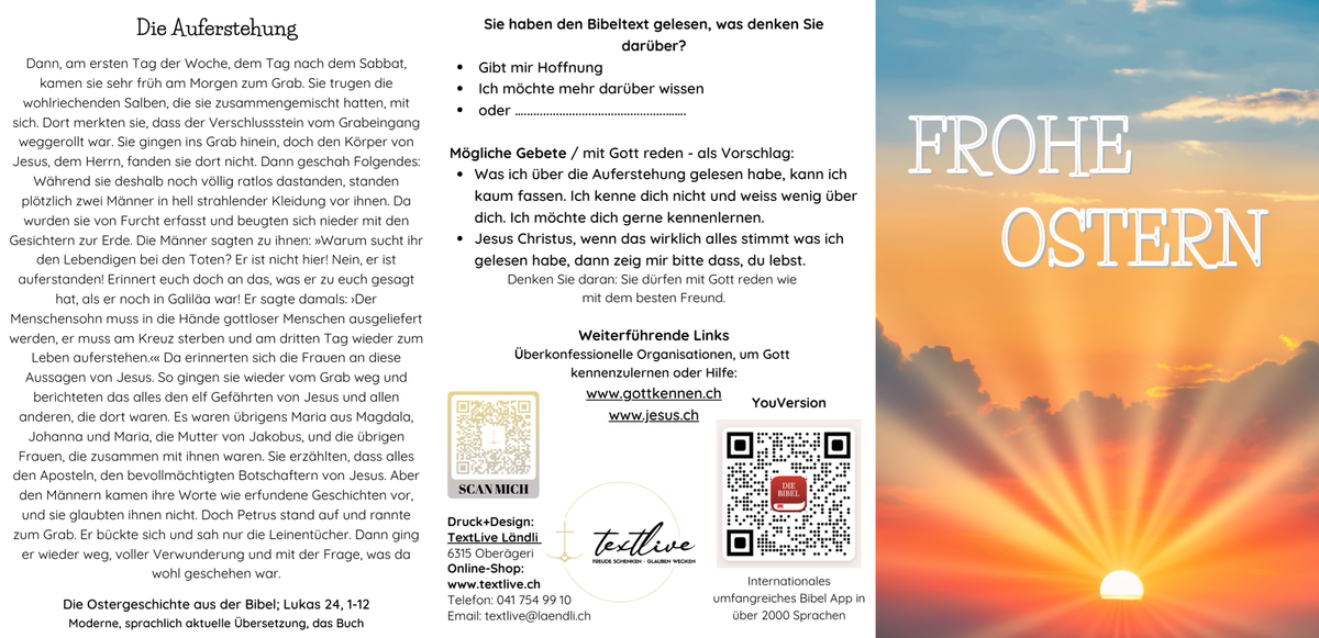 Falt-Flyer A6 - Frohe Ostern – Textlive